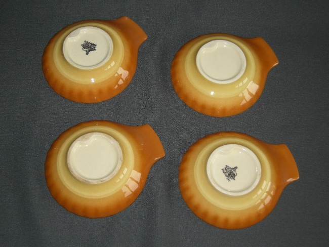 Servies Petrus Regout parafeu oranje schelpen - parafeu - Petrus Regout ...